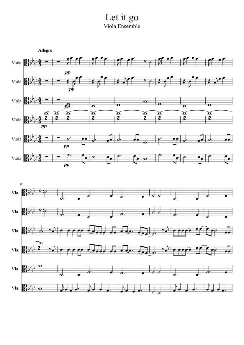 Let It Go Sheet music for Viola (Mixed Ensemble) | Musescore.com