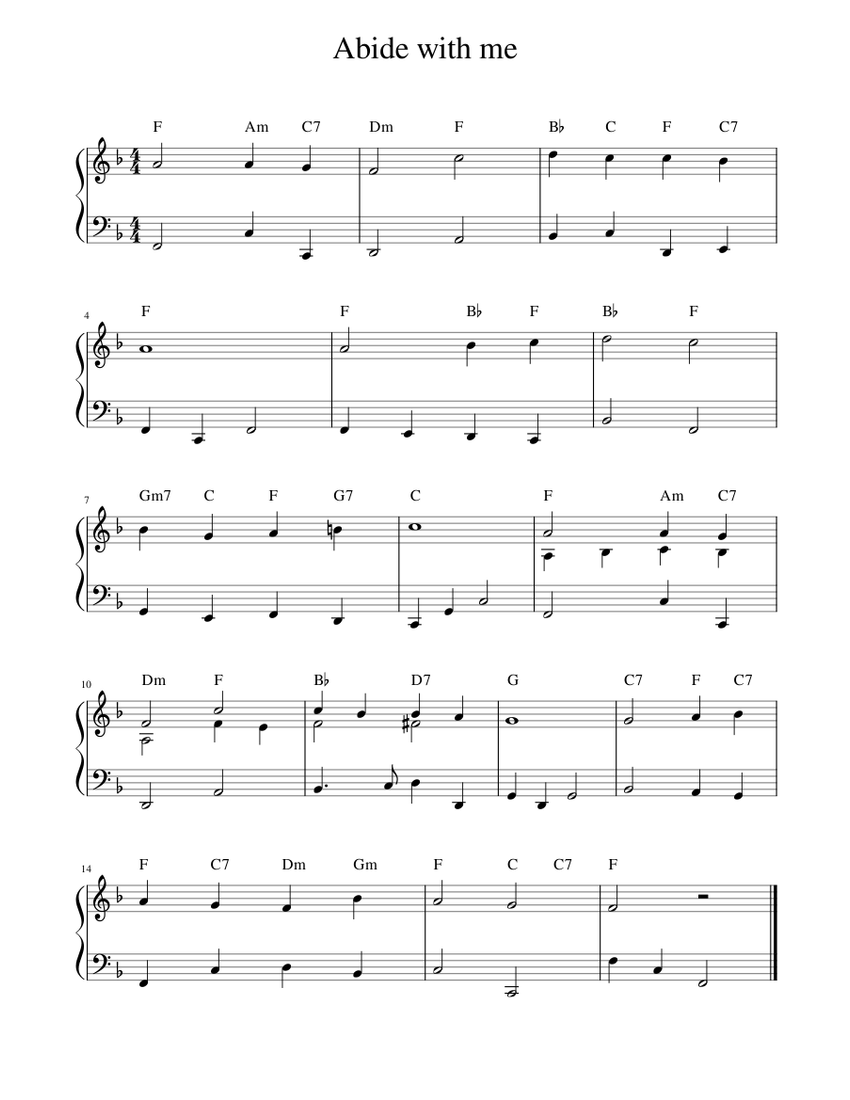 Abide_with_me Sheet music for Piano (Solo) Easy | Musescore.com