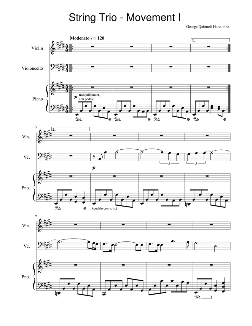String Trio I Sheet music for Piano, Violin, Cello (String Trio ...