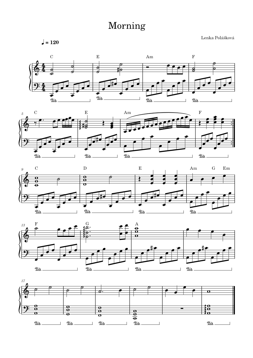 Morning - Lenka Polášková Sheet music for Piano (Solo) | Musescore.com