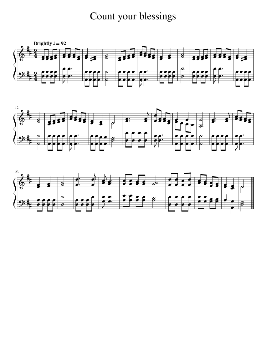 Count Your Blessings Sheet music for Piano (Solo) Easy | Musescore.com