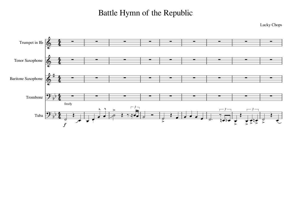 Battle Hymn Of The Republic (2014 Album Version) Sheet music for ...