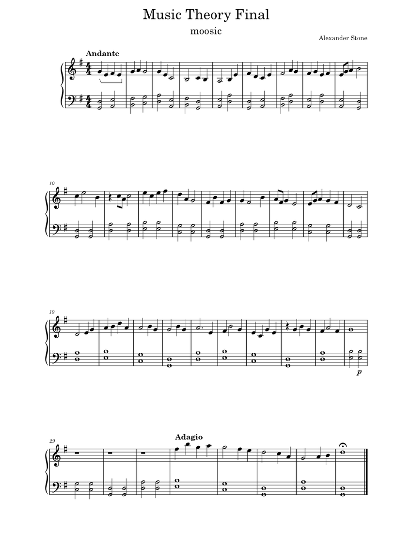 Music_Theory_Final Sheet music for Piano (Solo) Easy | Musescore.com