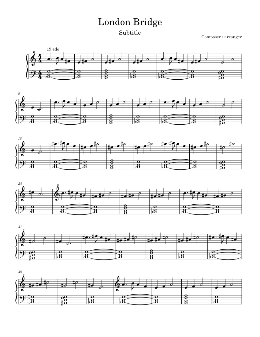 London Bridge Sheet Music for Piano (Solo) Easy | MuseScore.com
