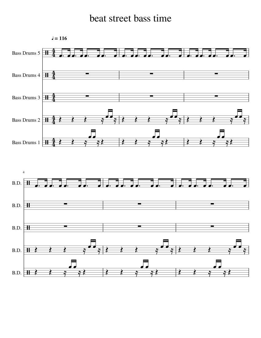 Street Beat Sheet music for Bass drum (Percussion Quintet) | Musescore.com