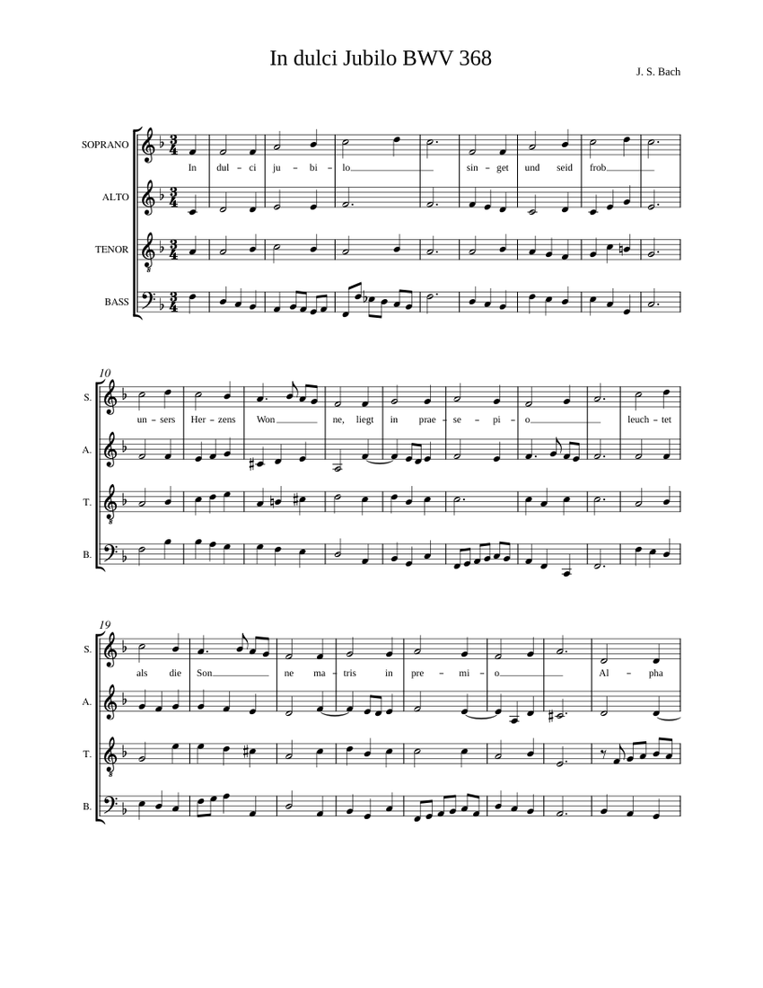 In dulci jubilo, BWV 368 – Johann Sebastian Bach In dulci Jubilo BWV ...