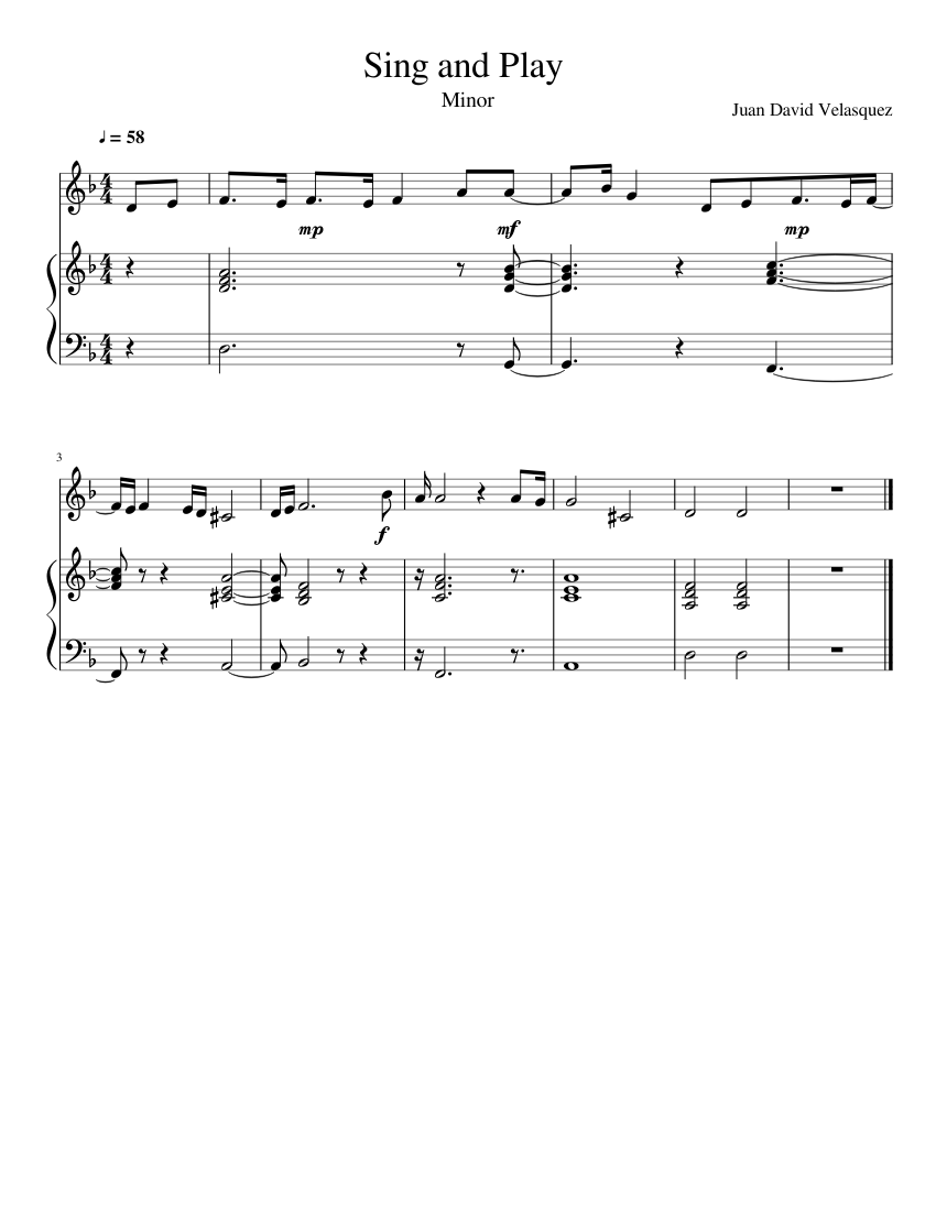Sing and Play Sheet music for Piano, Vocals (Piano-Voice) | Musescore.com