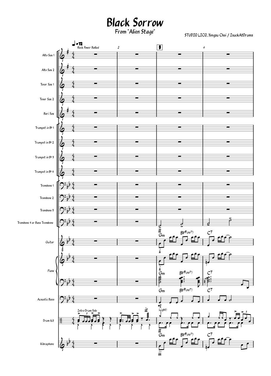 Black Sorrow (Alien Stage) Jazz Arrangment Sheet Music with Chords for ...