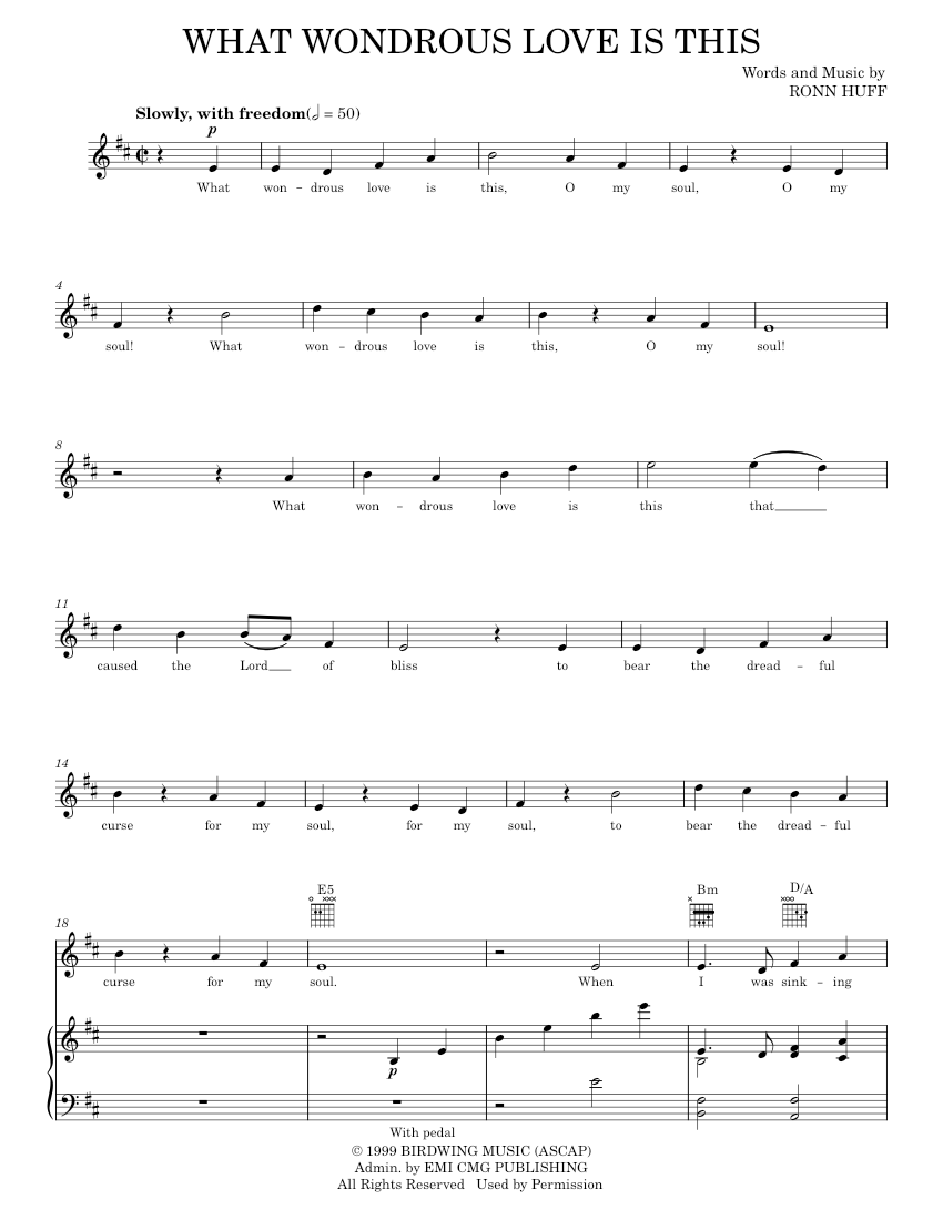 What Wondrous Love Is This Sheet music for Piano, Vocals by Steve Green ...