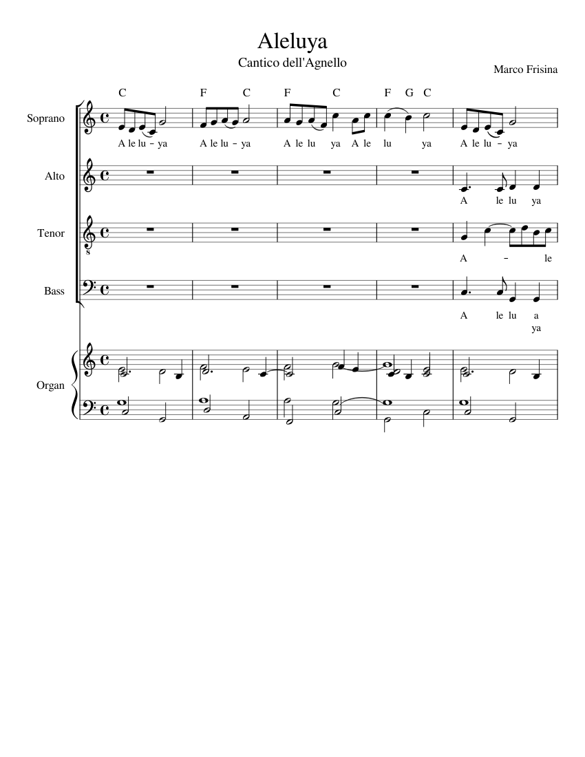 Aleluya Sheet music for Soprano, Alto, Tenor, Bass voice & more ...
