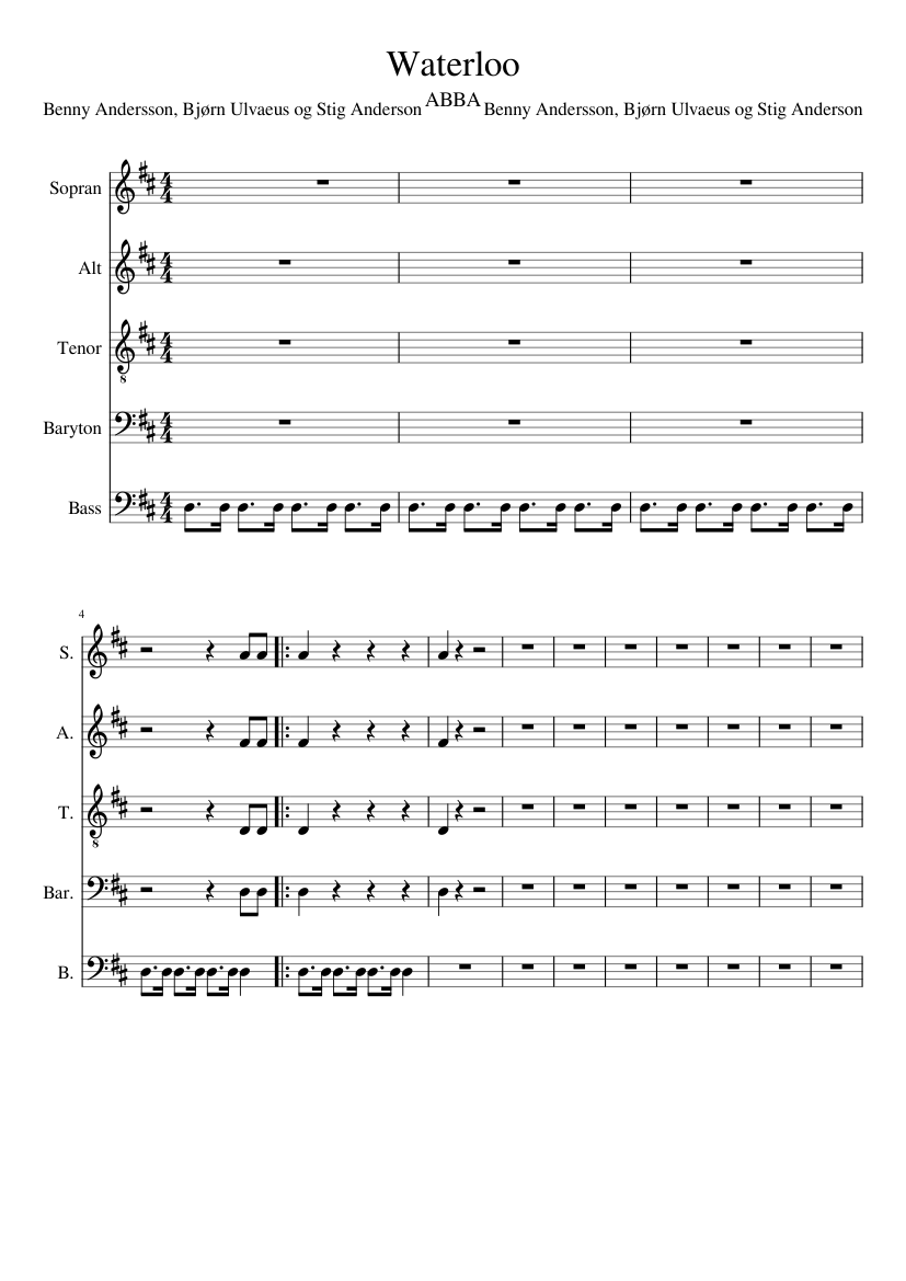 waterloo Sheet Music for Bass guitar (Solo) | MuseScore.com