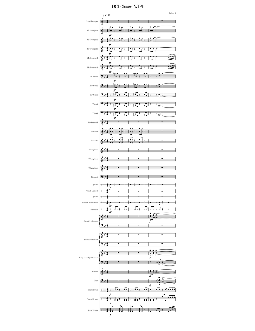 DCI Closer [WIP] Sheet music for Tuba, Mellophone, Trumpet in b-flat ...