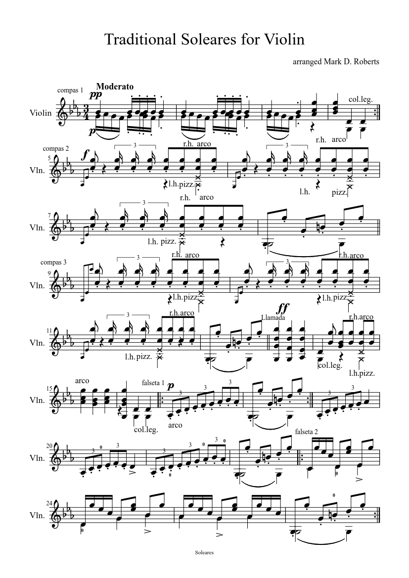Traditional Soleares for Violin Sheet music for Violin (Solo ...