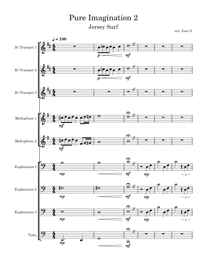 Pure Imagination – DCI, Full Brass Sheet music for Euphonium, Tuba ...