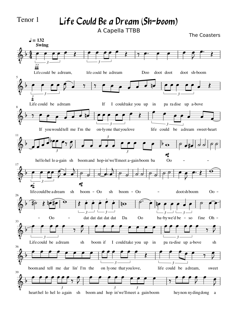 Sh-boom (Life Could Be A Dream) – The Chords Sheet music for Tenor (Solo) | Musescore.com