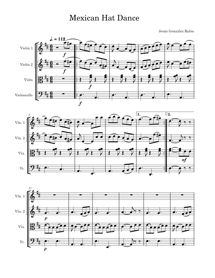 Mexican hat dance – Misc Traditional Sheet music for Violin, Viola ...