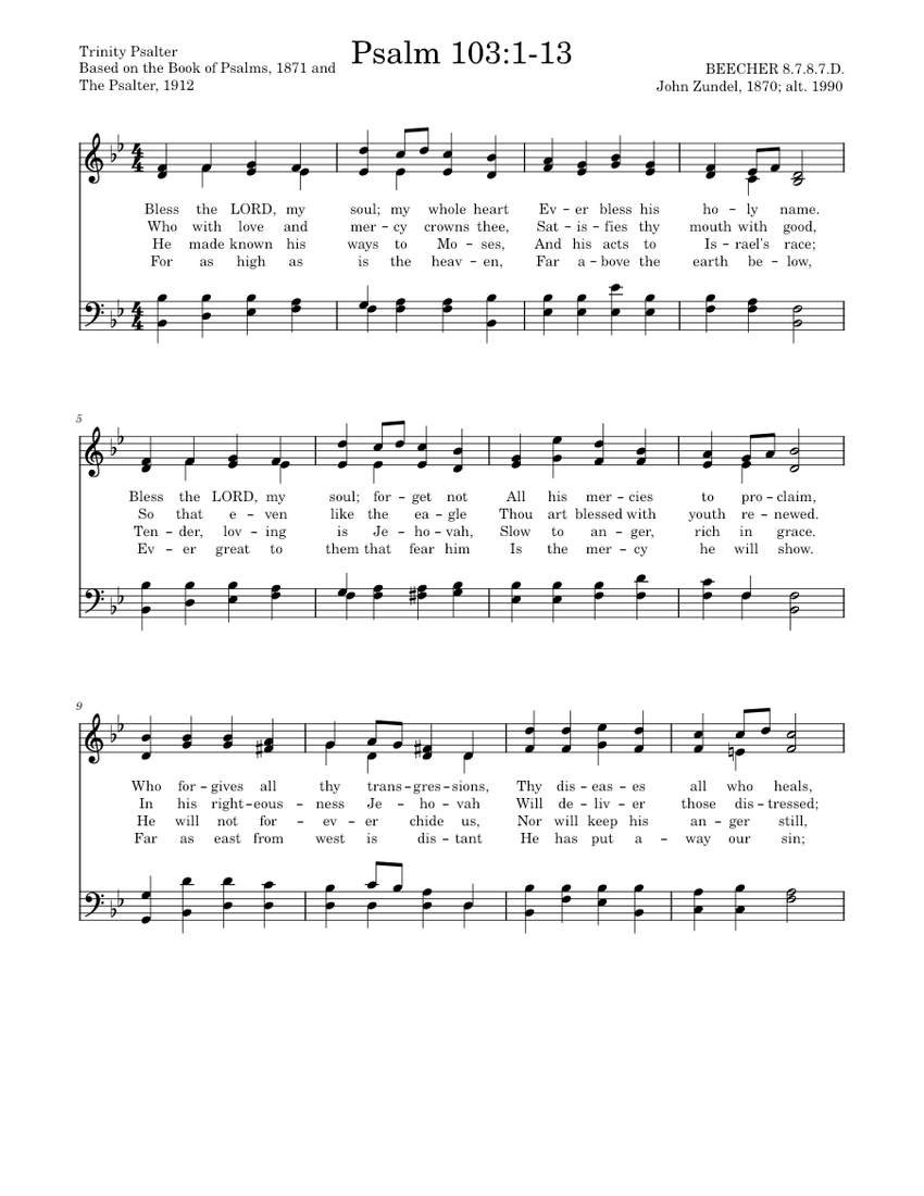 Psalm 103 Sheet music for Piano (Choral) | Musescore.com