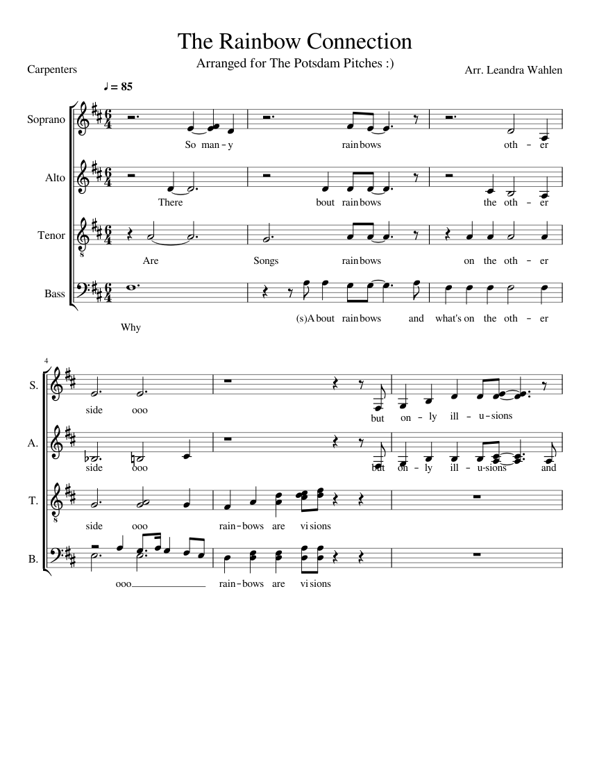 The Rainbow Connection Sheet music for Piano (Mixed Quartet ...