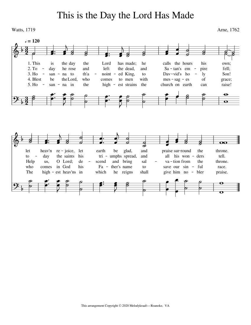 This is the Day the Lord Has Made Sheet music for Piano (Solo) Easy ...