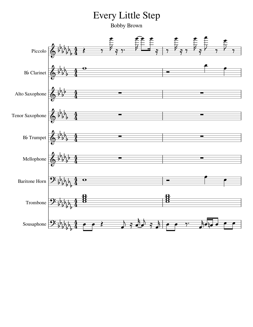 Every_Little_Step Sheet music for Trombone, Mellophone, Flute piccolo ...