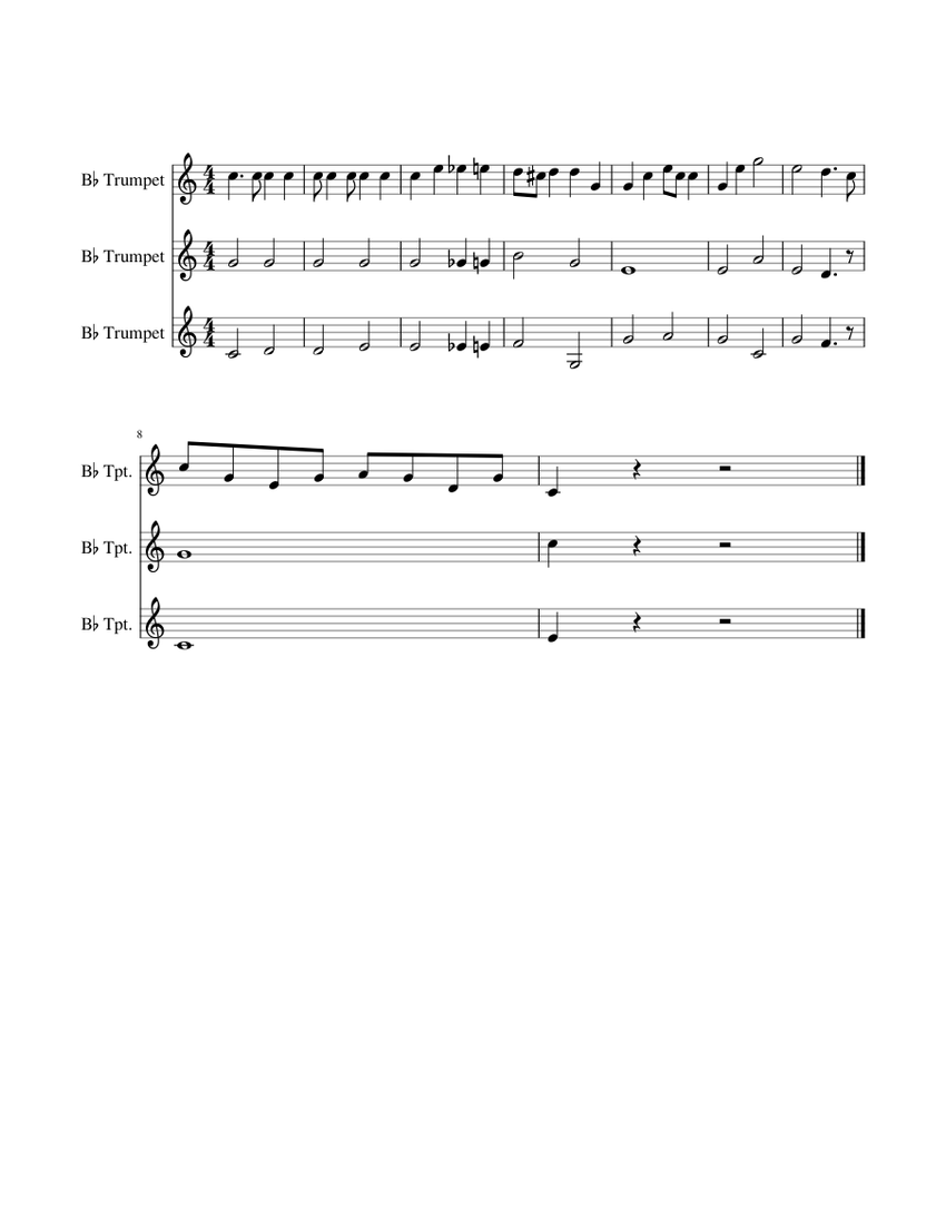 Trumpet Trio 1 Sheet music for Trumpet in b-flat (Mixed Trio ...