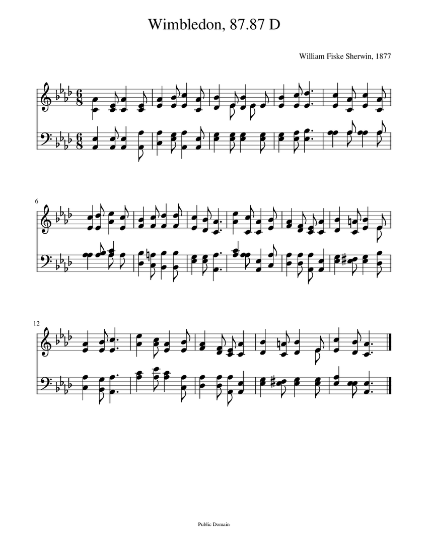 Wimbledon - William Fiske Sherwin Sheet music for Piano (Piano Duo ...