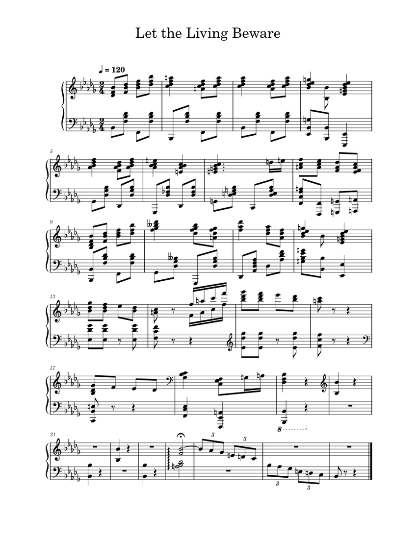 Hu Tao Theme – Let the Living Beware – Genshin Impact Sheet music for ...
