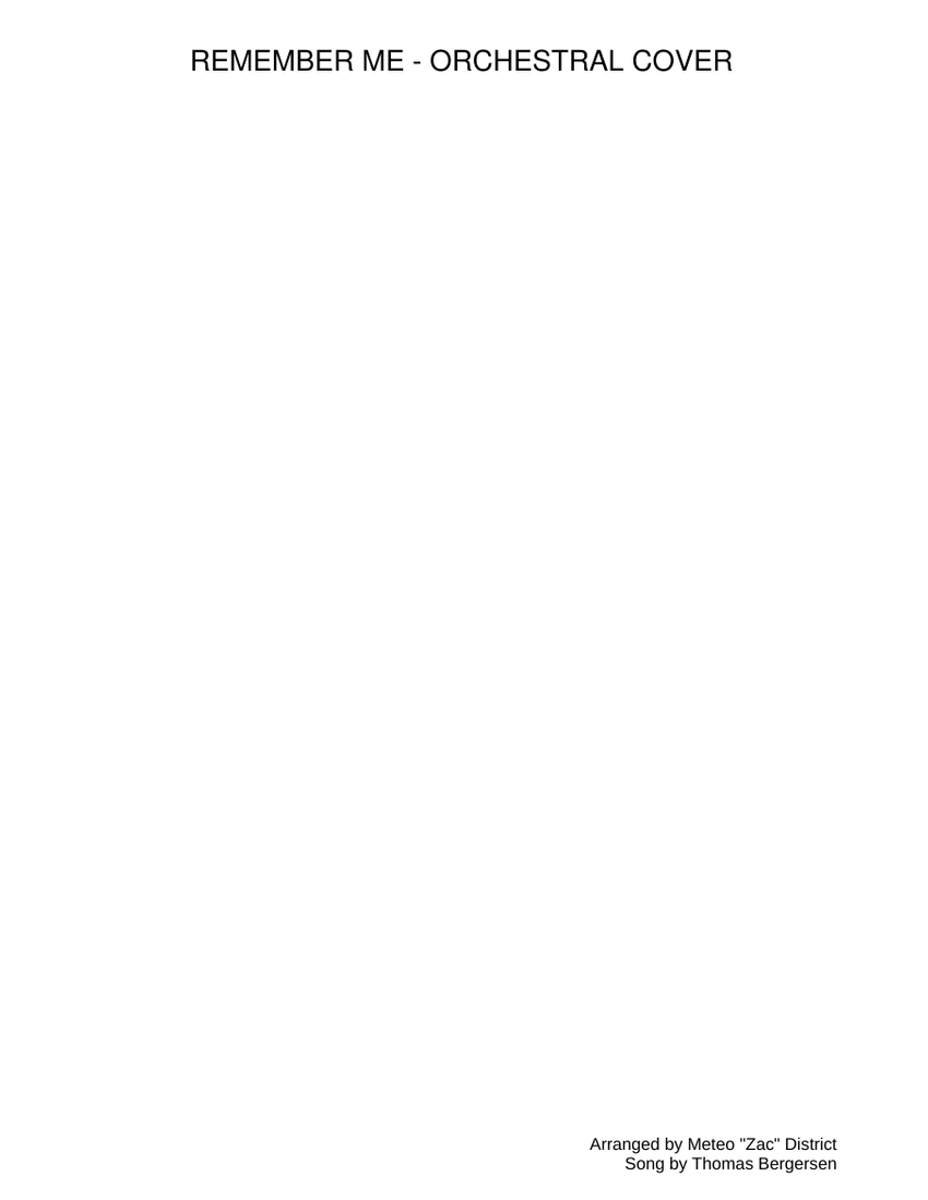 Thomas Bergersen - Remember me Sheet music for Piano, Trombone, Tuba ...