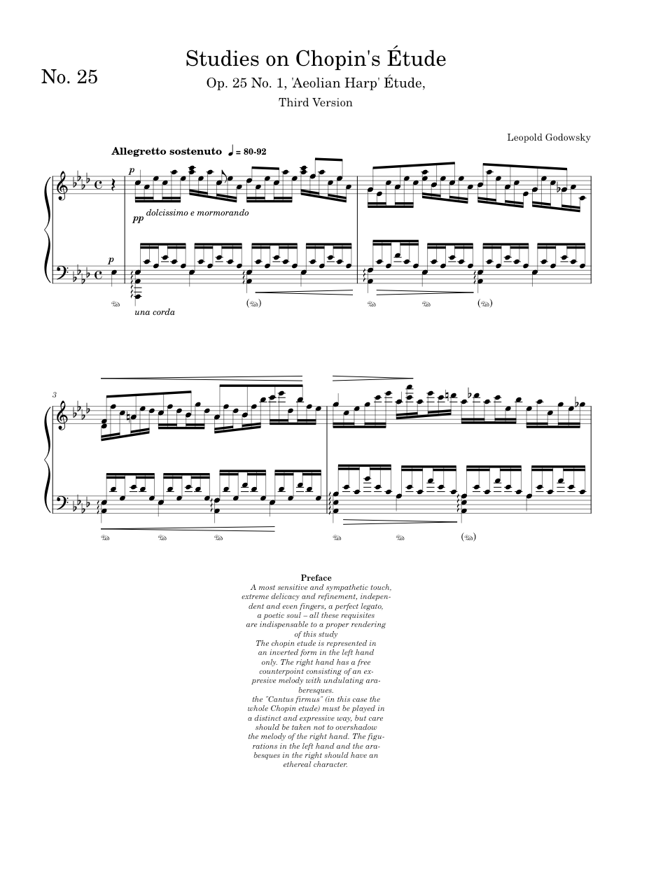 Study No. 25 on Chopin's Étude (Op. 25 No. 1) – Leopold Godowsky Sheet music for Piano (Solo ...