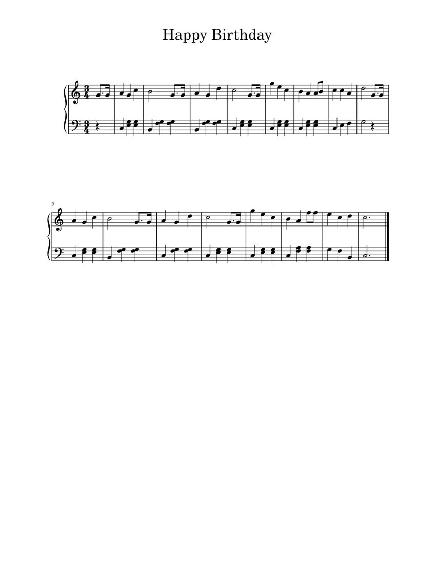 Happy Birthday Sheet music for Piano (Solo) Easy | Musescore.com