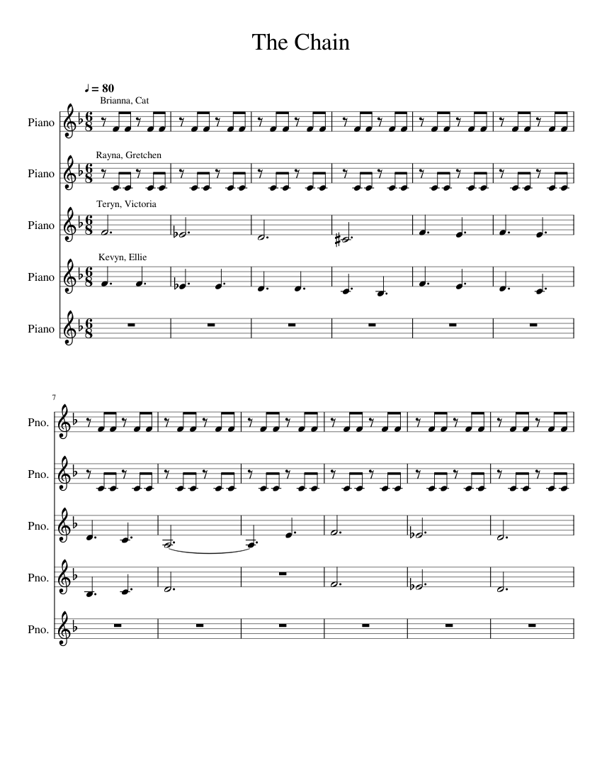 The Chain Sheet music for Piano (Mixed Quintet) | Download and print in ...