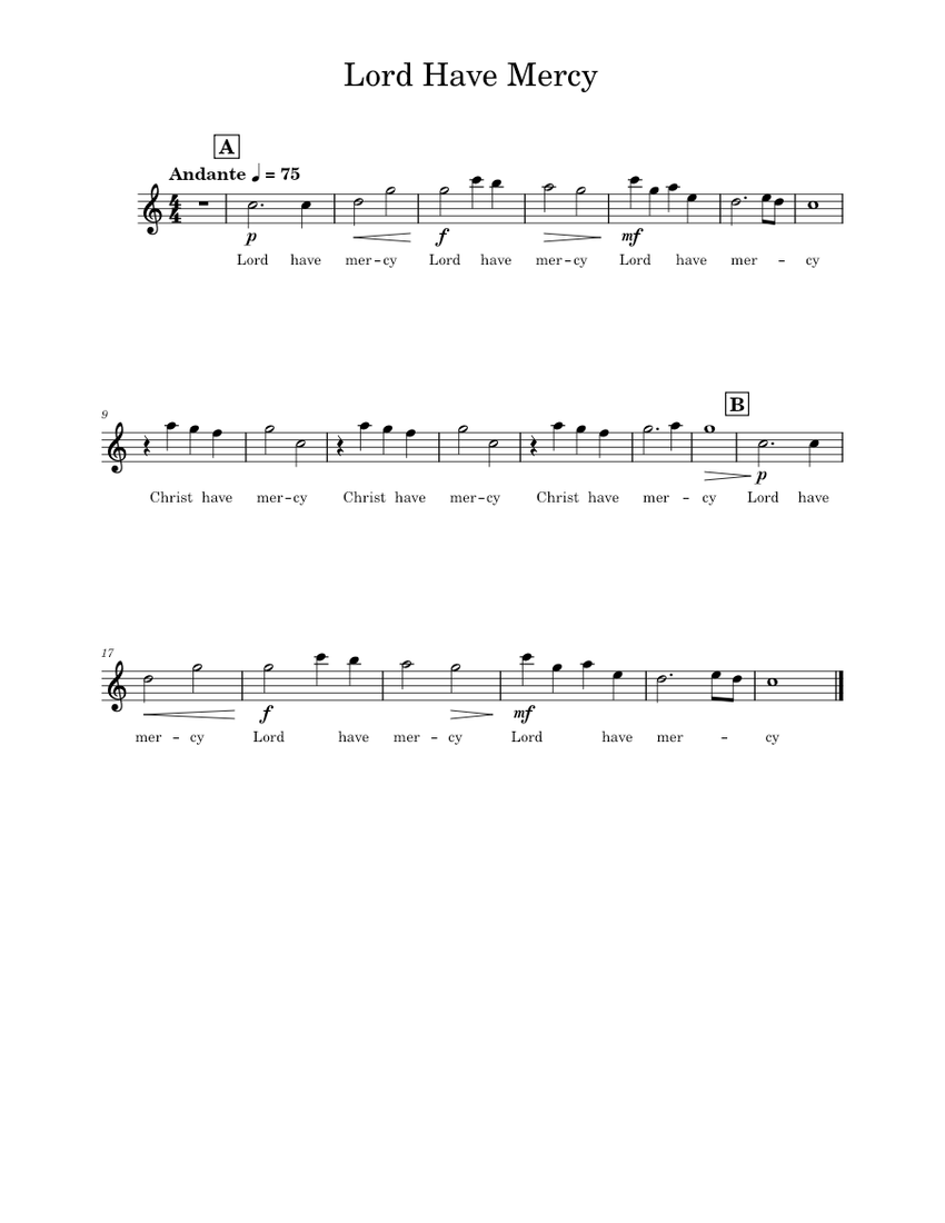 Lord, have mercy – Adrian Snell Lord Have Mercy Sheet music for Piano ...