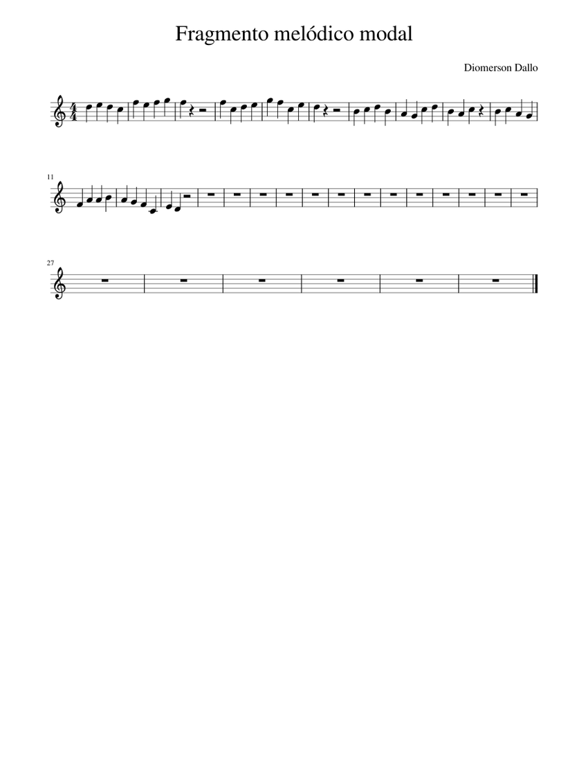 Fragmento melódico modal - piano tutorial