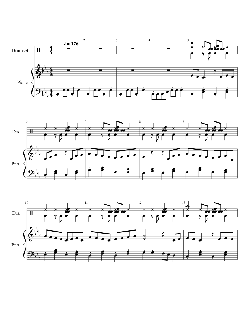 I Got No Time Sheet music for Piano, Drum group (Mixed Duet ...