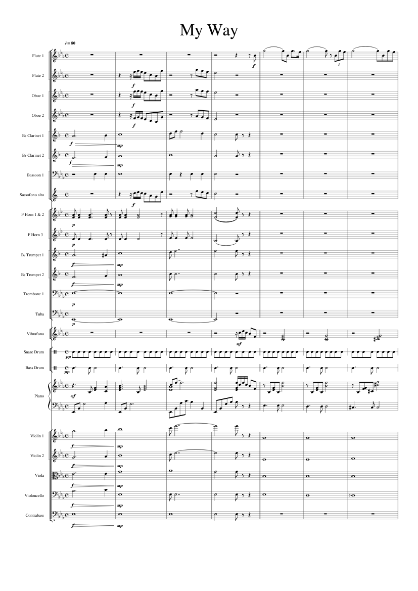 My Way Sheet music for Piano, Trombone, Tuba, Flute & more instruments ...