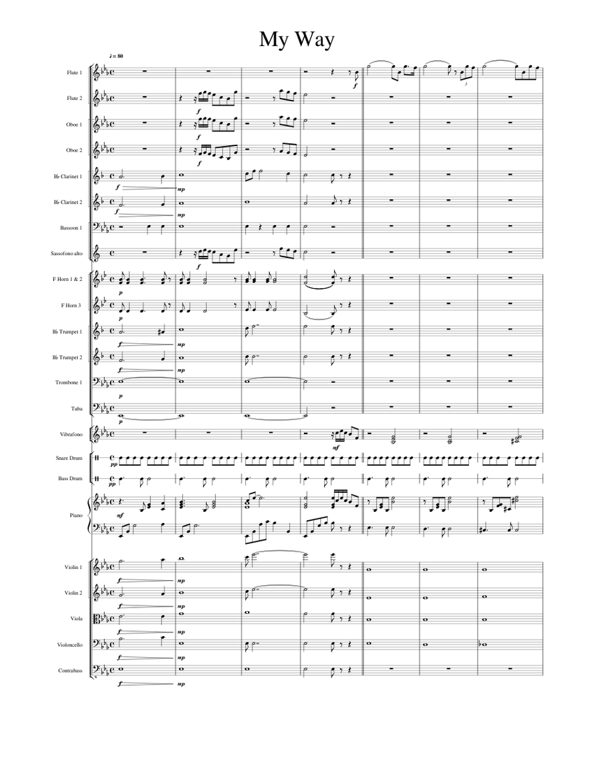 My Way Sheet music for Piano, Trombone, Tuba, Flute & more instruments ...