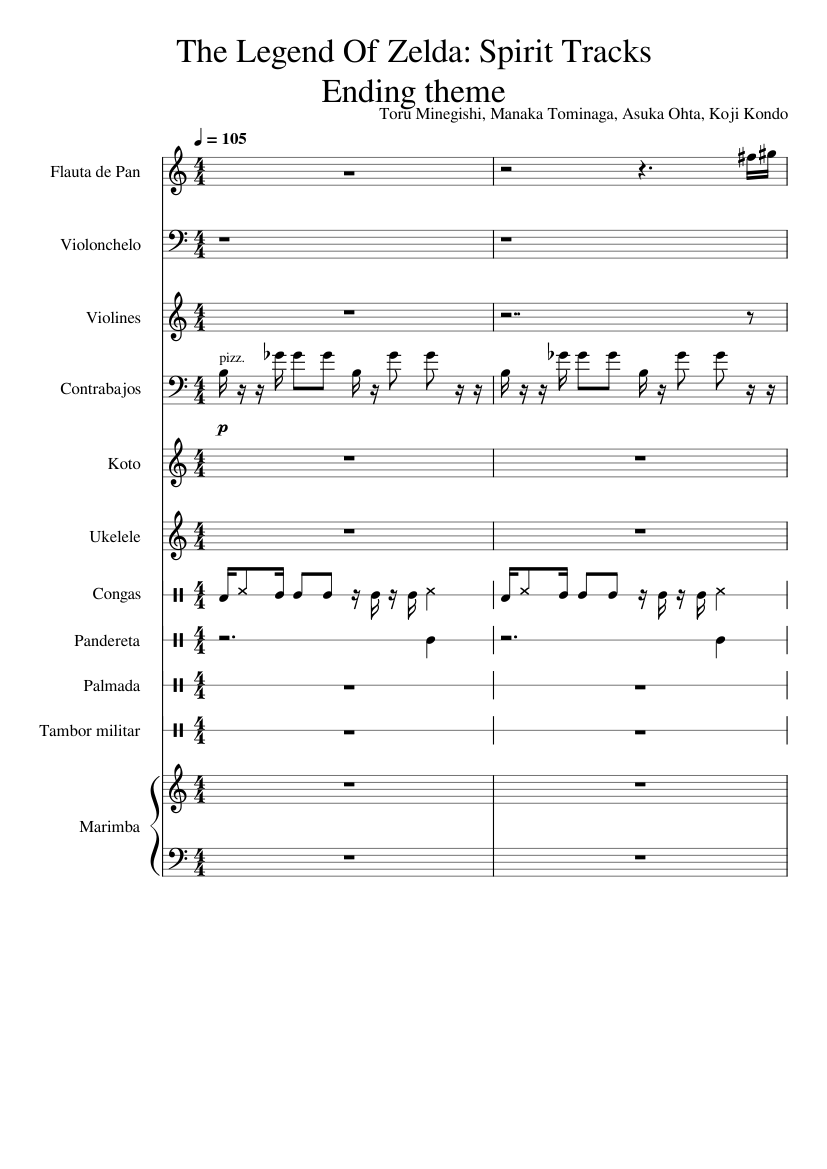 WIP - The legend of Zelda - Spirit tracks ending theme Sheet music for ...