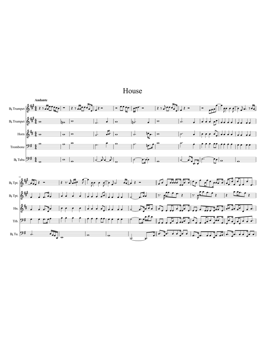 House Sheet music for Trombone (Solo) | Download and print in PDF or ...