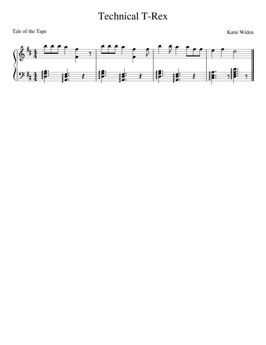 Technical T Rex (Chord Version) Sheet music for Harp (Solo) | Musescore.com