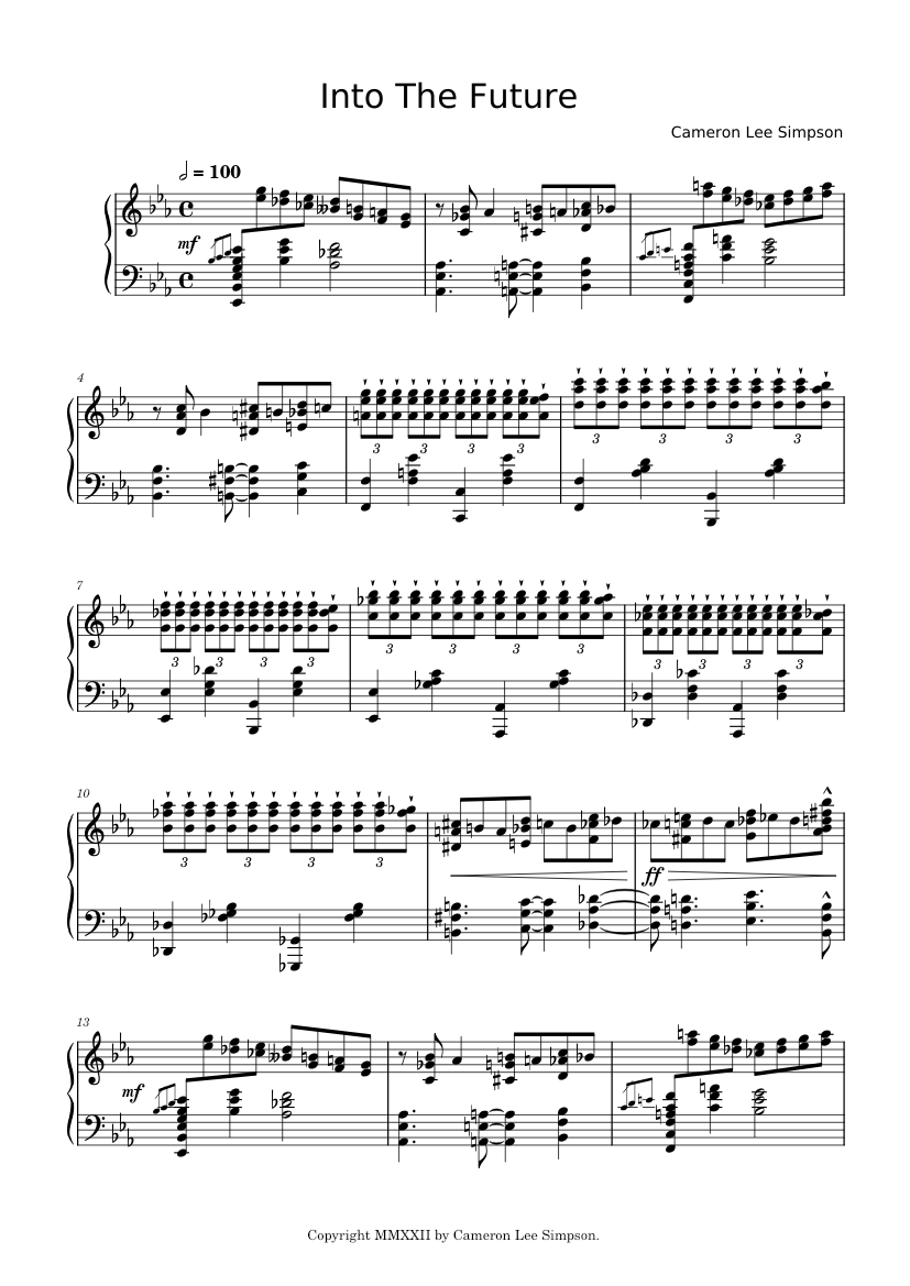 Into The Future Sheet music for Piano (Solo) | Musescore.com