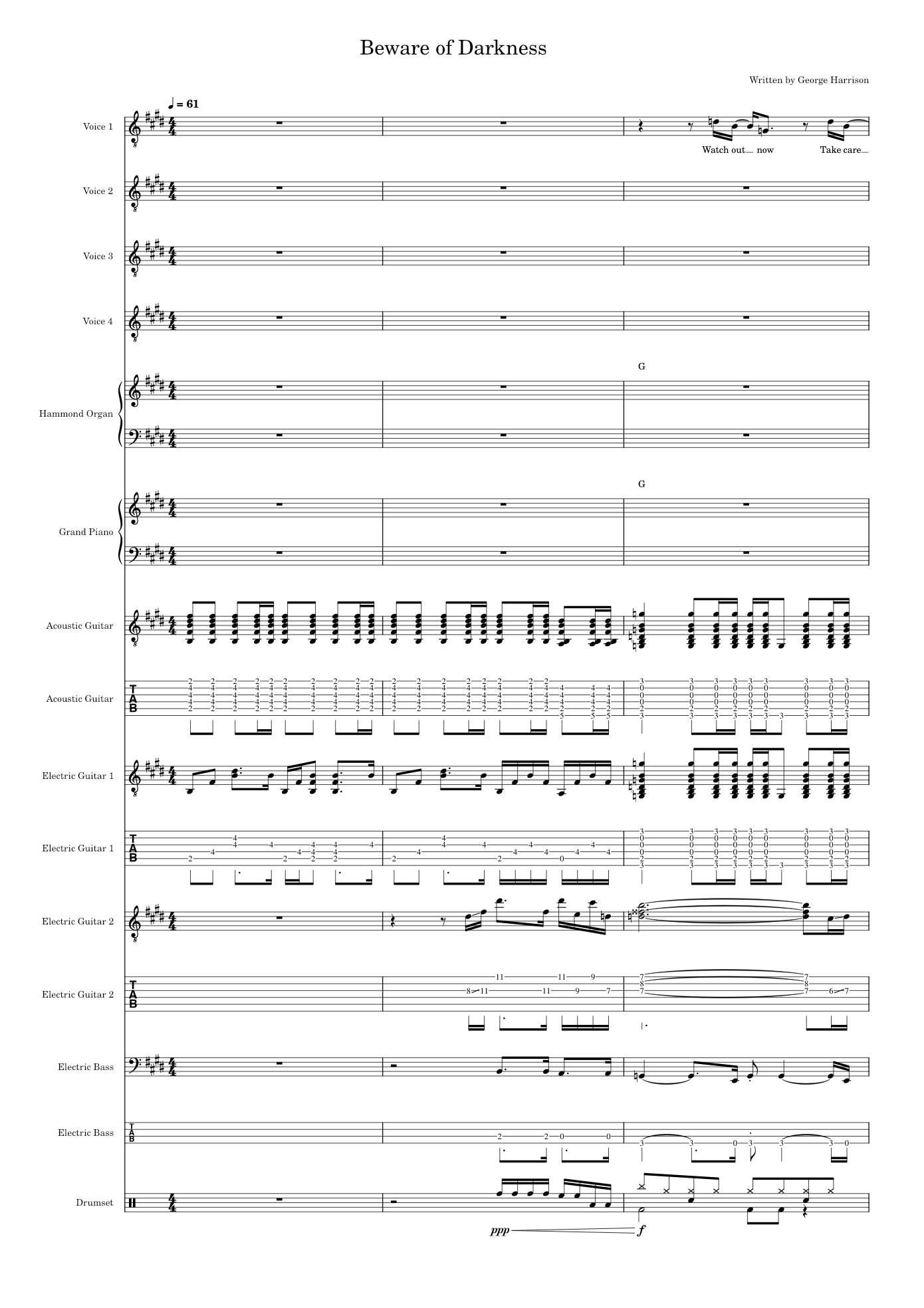 Beware Of Darkness – Eric Clapton & George Harrison Sheet Music for ...