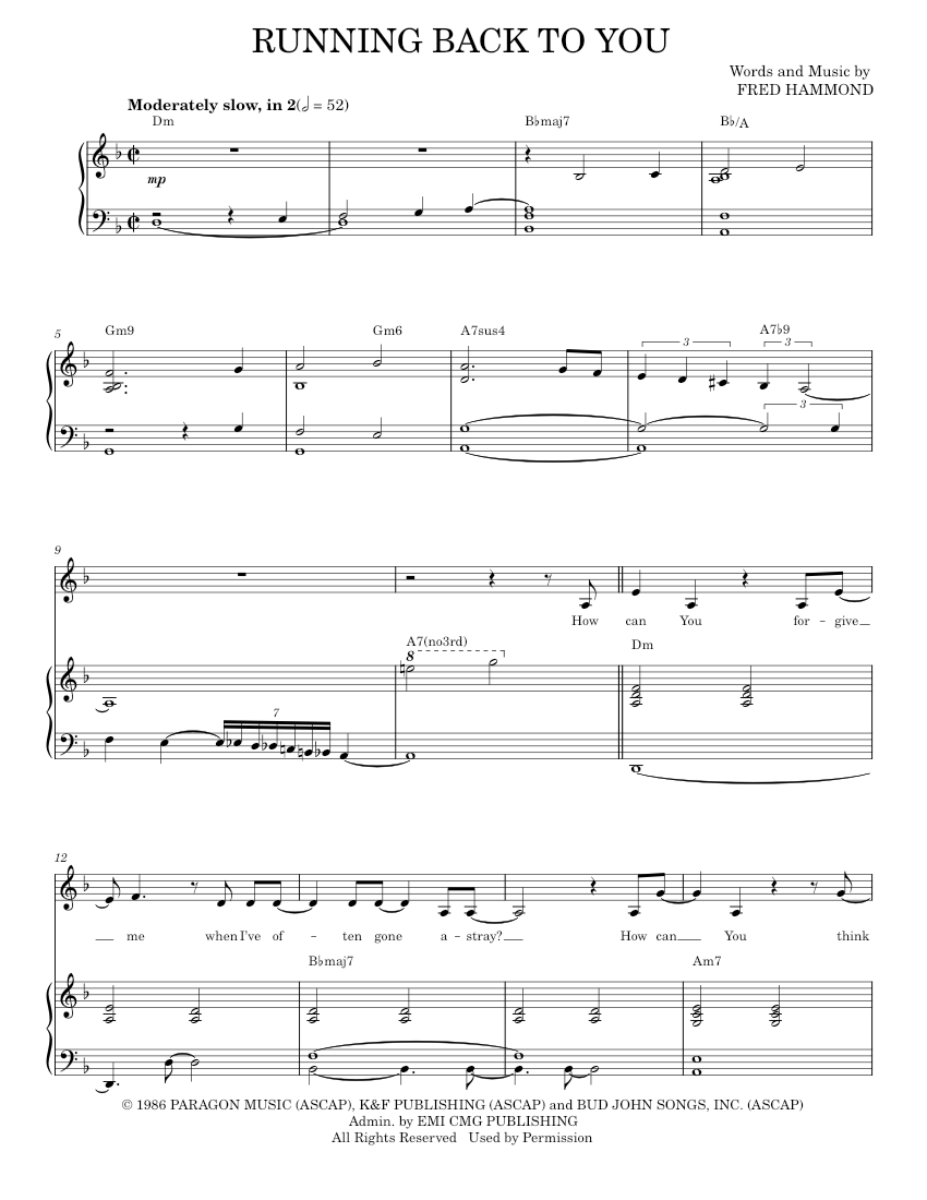 Play Official version of Running Back To You Sheet Music by Traditional ...