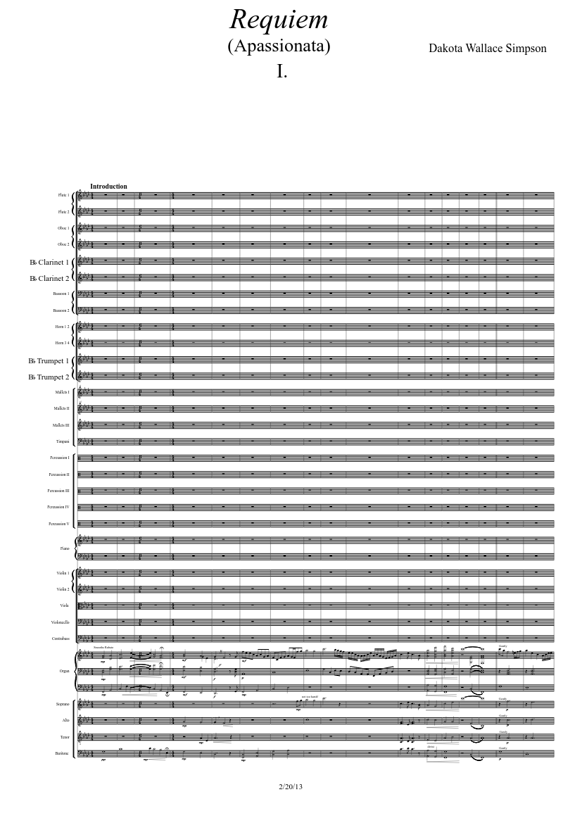 Requiem I Sheet music for Piano, Organ, Flute, Oboe & more instruments ...