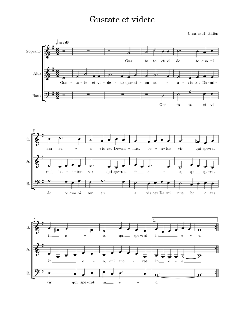 Gustate et videte – Charles H. Giffen Sheet music for Soprano, Alto ...