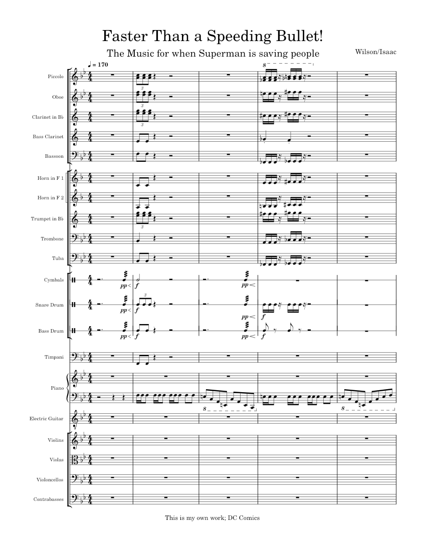 Faster Than a Speeding Bullet! Sheet music for Piano, Trombone, Tuba ...