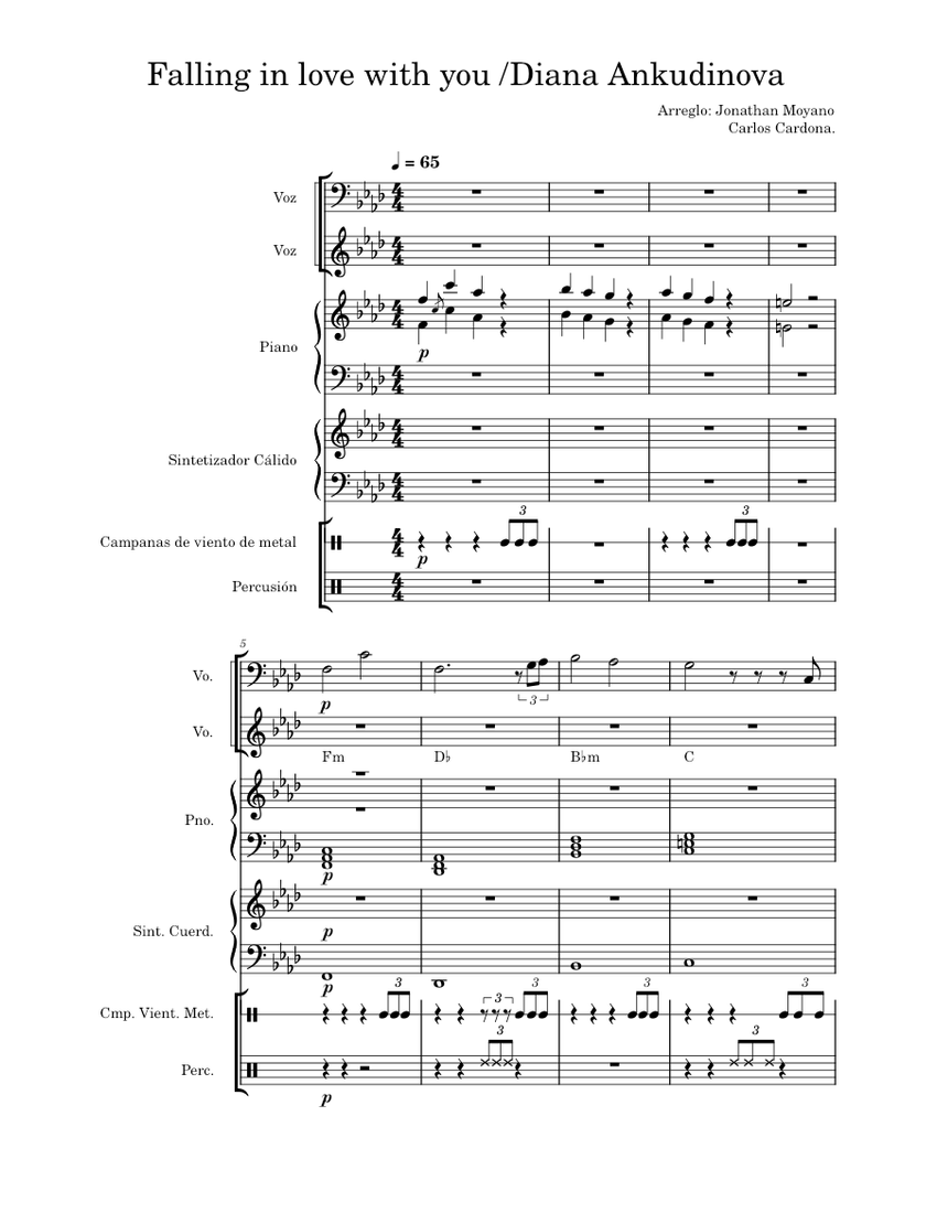 Falling in love with you / Diana Ankudinova Sheet music for Piano ...
