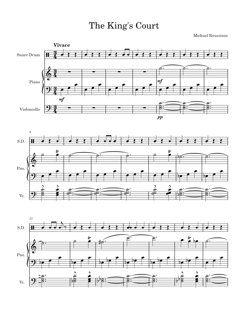 The King's Court Sheet music for Piano, Cello, Trumpet other (Mixed ...