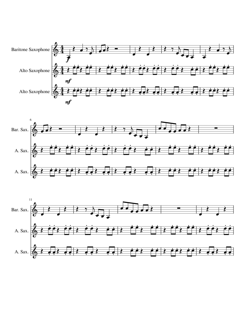 Kahoot lobby theme Sheet music for Saxophone alto, Saxophone baritone ...
