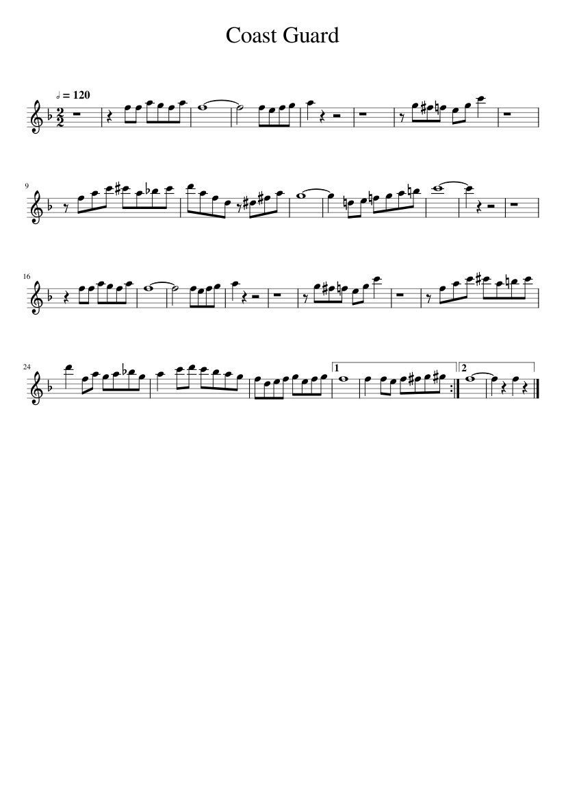 Coast Guard Sheet music for Piano (Solo) | Musescore.com