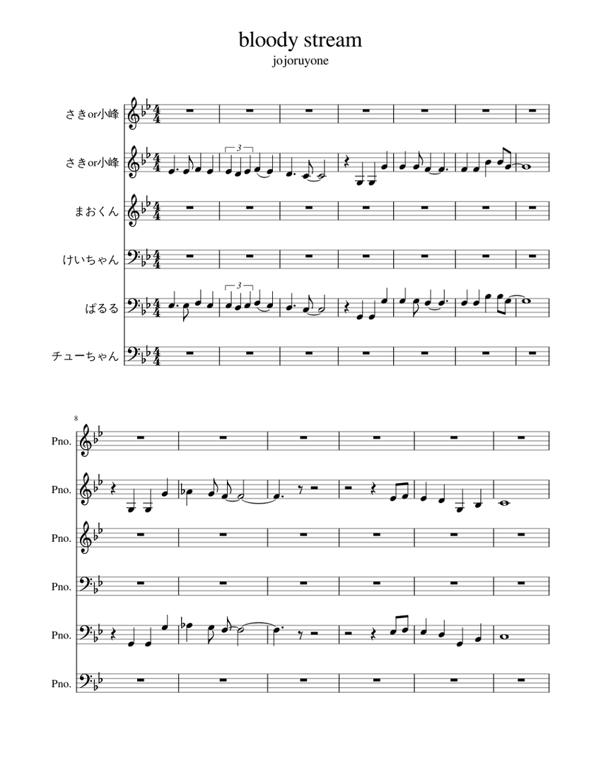 bloody stream Sheet music for Piano (Mixed Ensemble) | Musescore.com